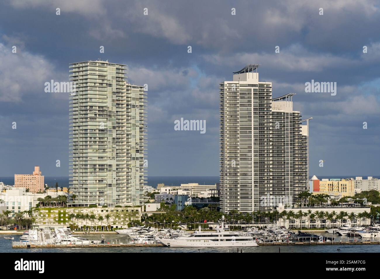 Miami, Florida, USA - 4 January 2025: Scenic landscape view of boats ...