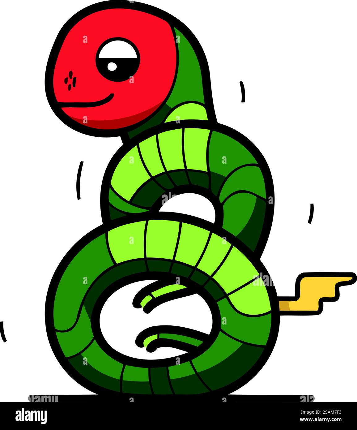 Cute cartoon snake. Vector illustration isolated on a white background ...