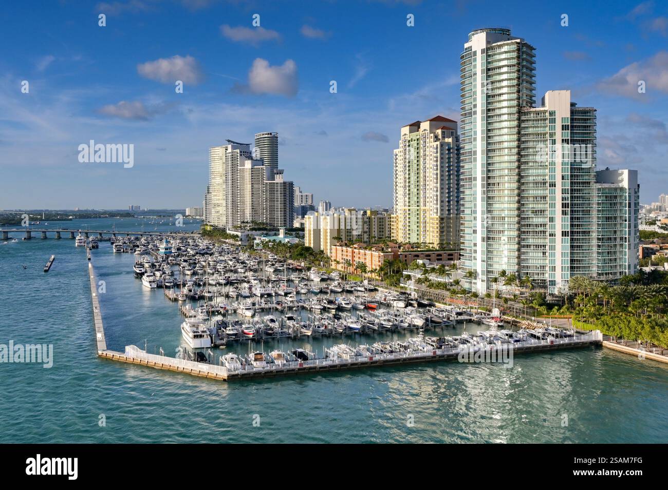 Miami, Florida, USA - 4 January 2025: Apartment blocks overlooking the ...
