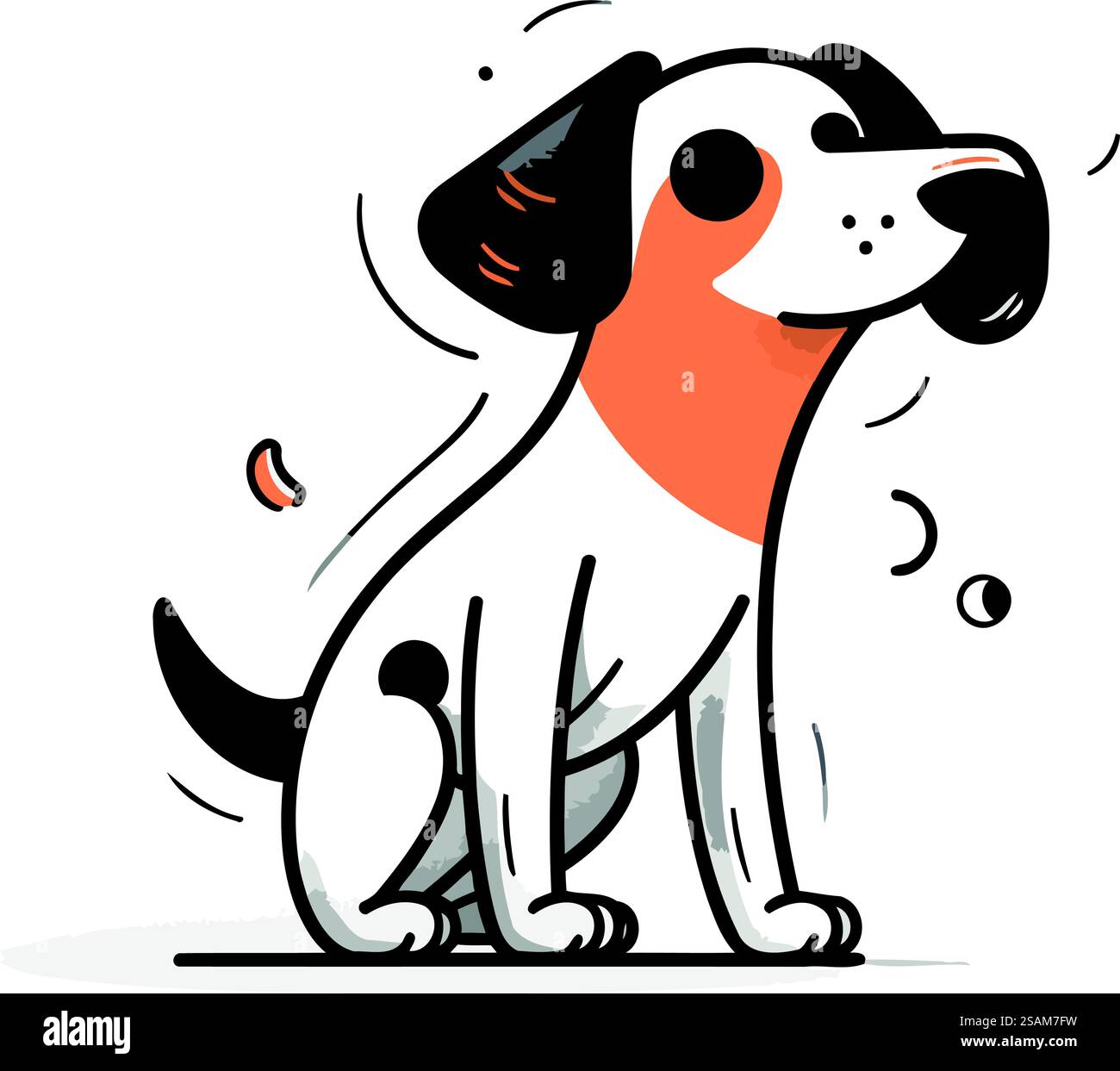 Cute cartoon dog. Vector illustration. Isolated on white background ...