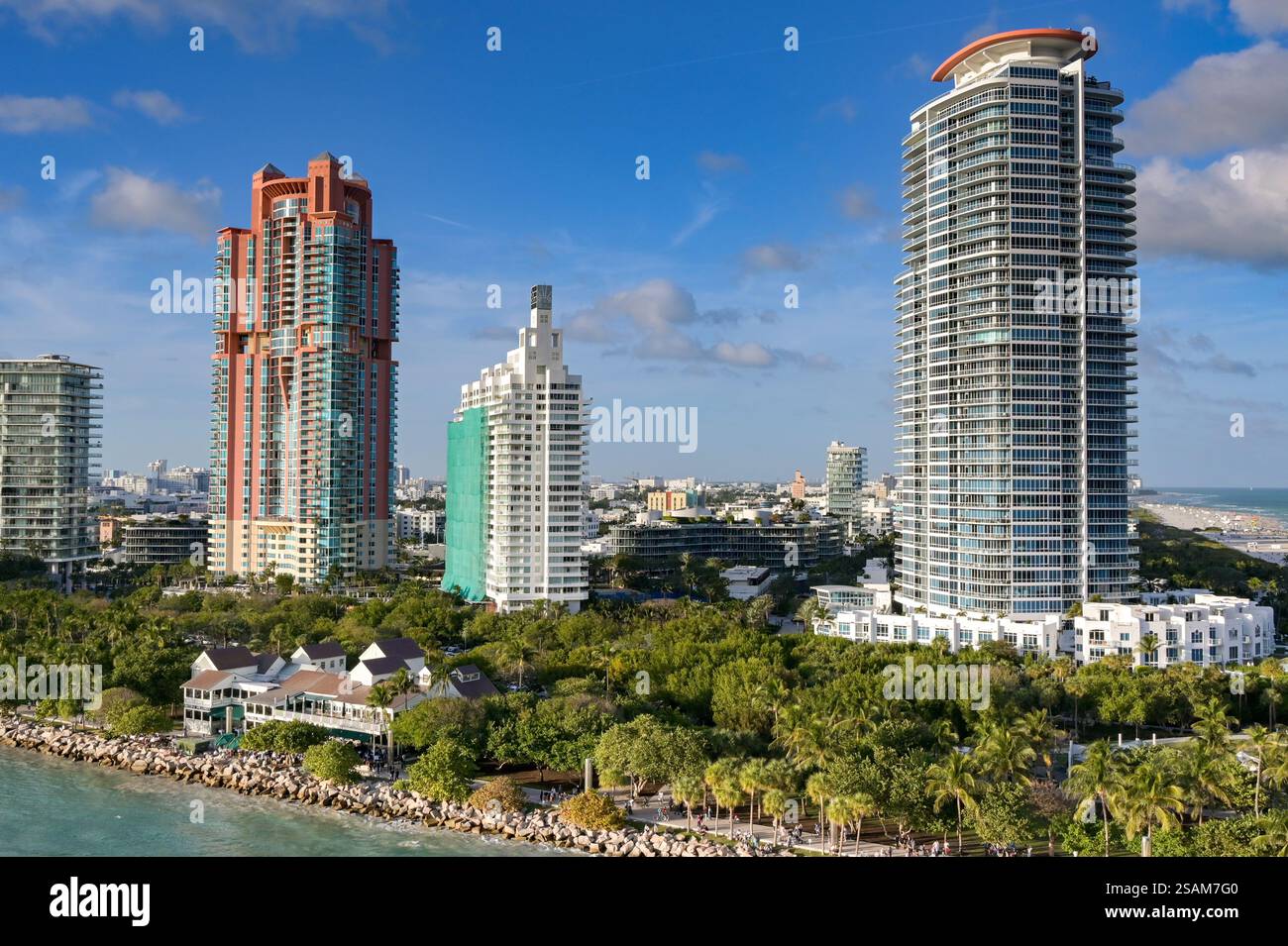 Miami, Florida, USA - 4 January 2025: Blocks of luxury apartments ...