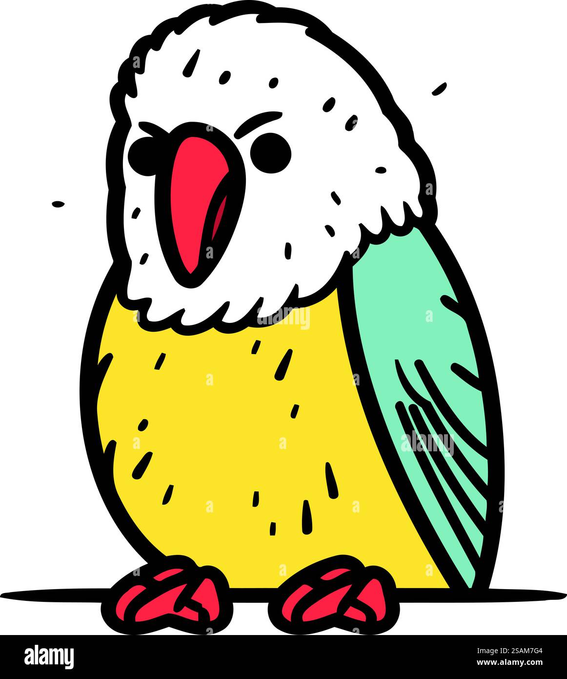 Cute parrot. Hand drawn vector illustration in cartoon style Stock ...