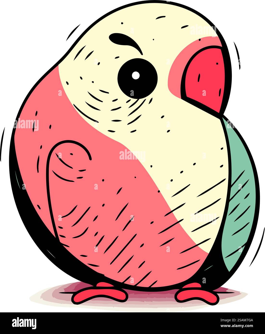 Illustration of a cute parrot. Vector illustration isolated on white ...