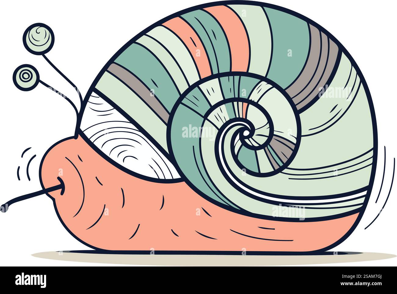 Cartoon snail. Vector illustration. Isolated on white background Stock ...