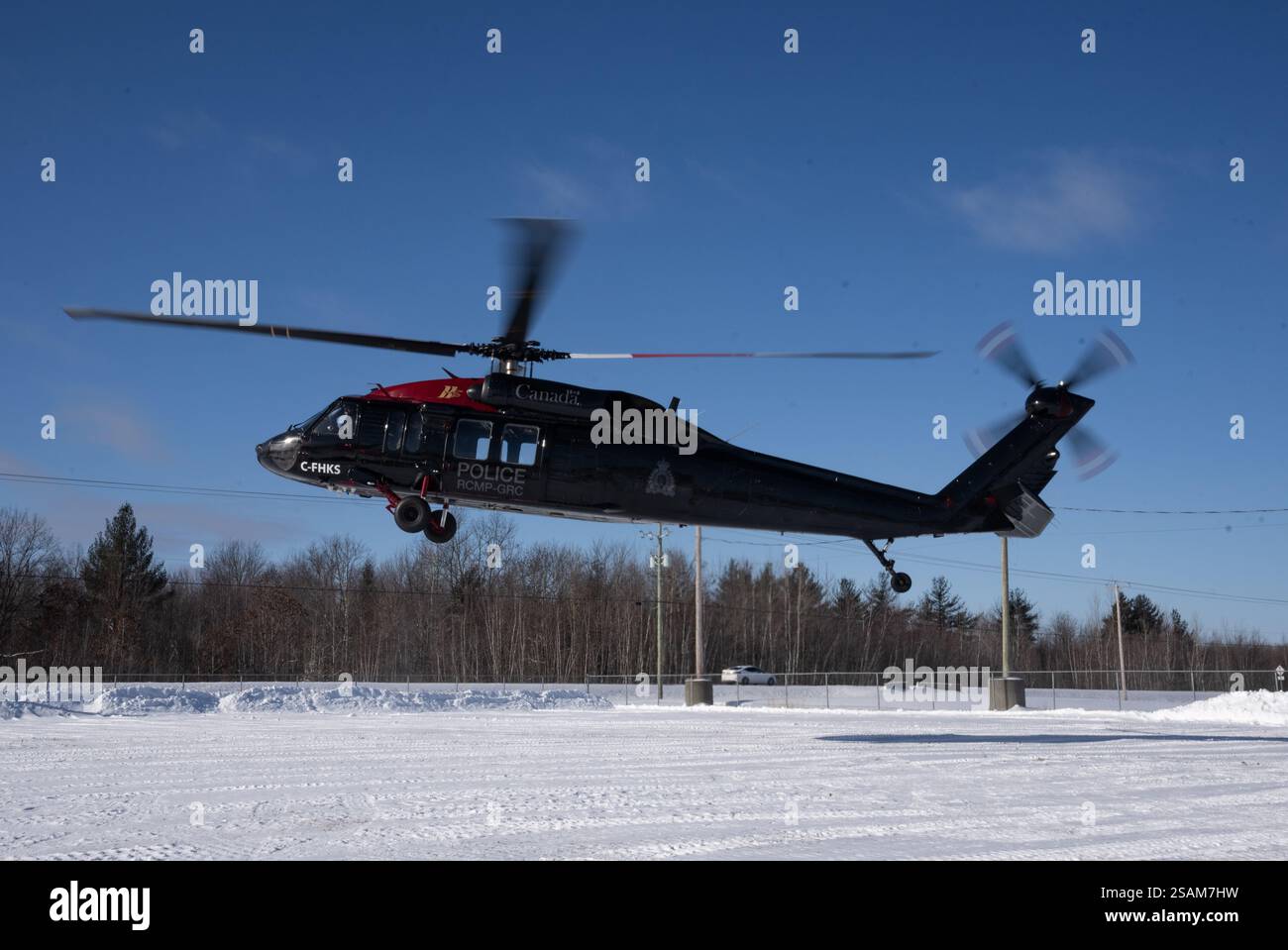 St Antoine Abbe, Canada. 29th Jan, 2025. A new Black Hawk helicopter ...