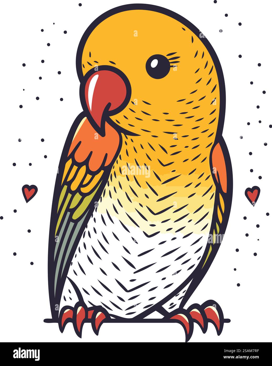 Cute parrot. Hand drawn vector illustration in doodle style Stock ...