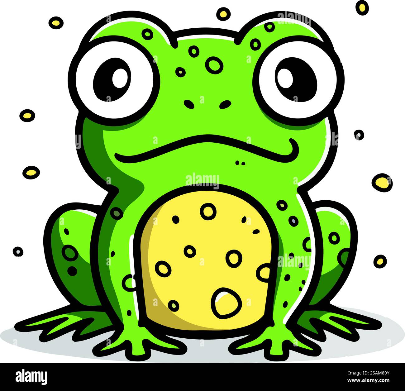 Frog with big eyes on a white background. Vector illustration Stock ...