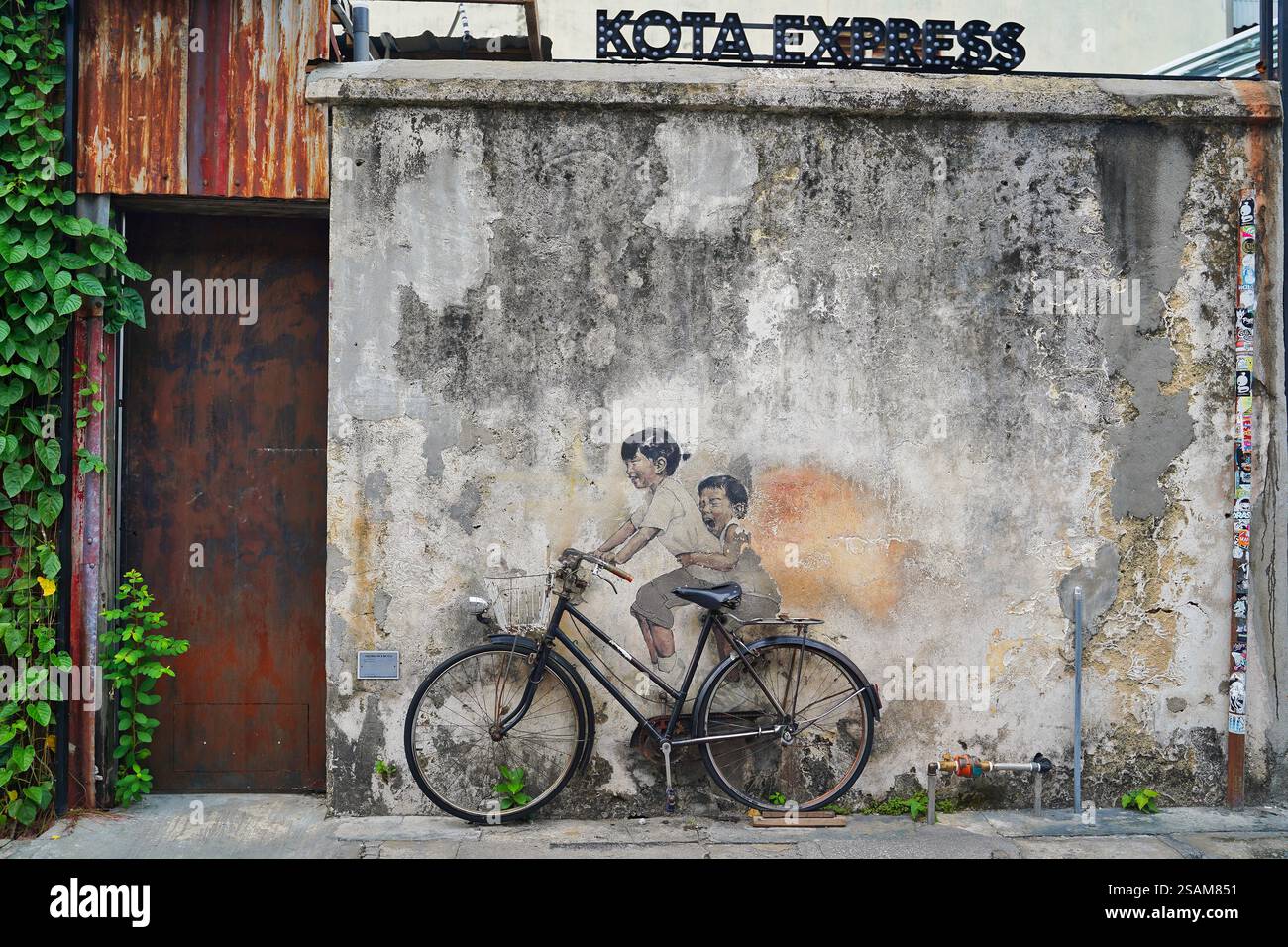 Little Children on a Bicycle - World Famous street mural,Armenian Street by Lithuanian artist ...