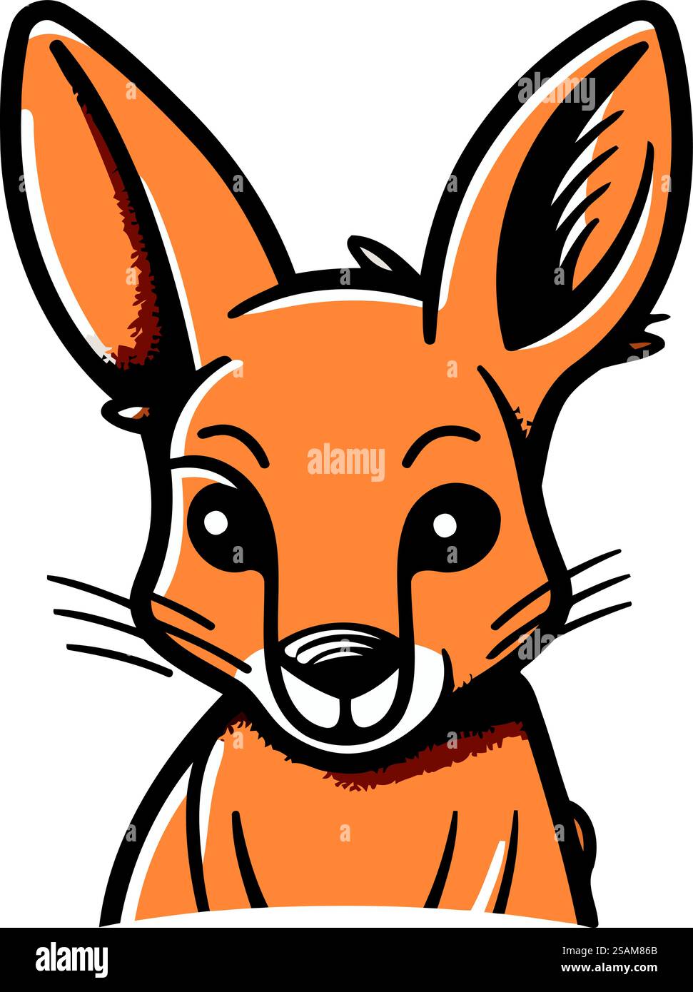 Funny cartoon fox. Vector illustration isolated on a white background ...
