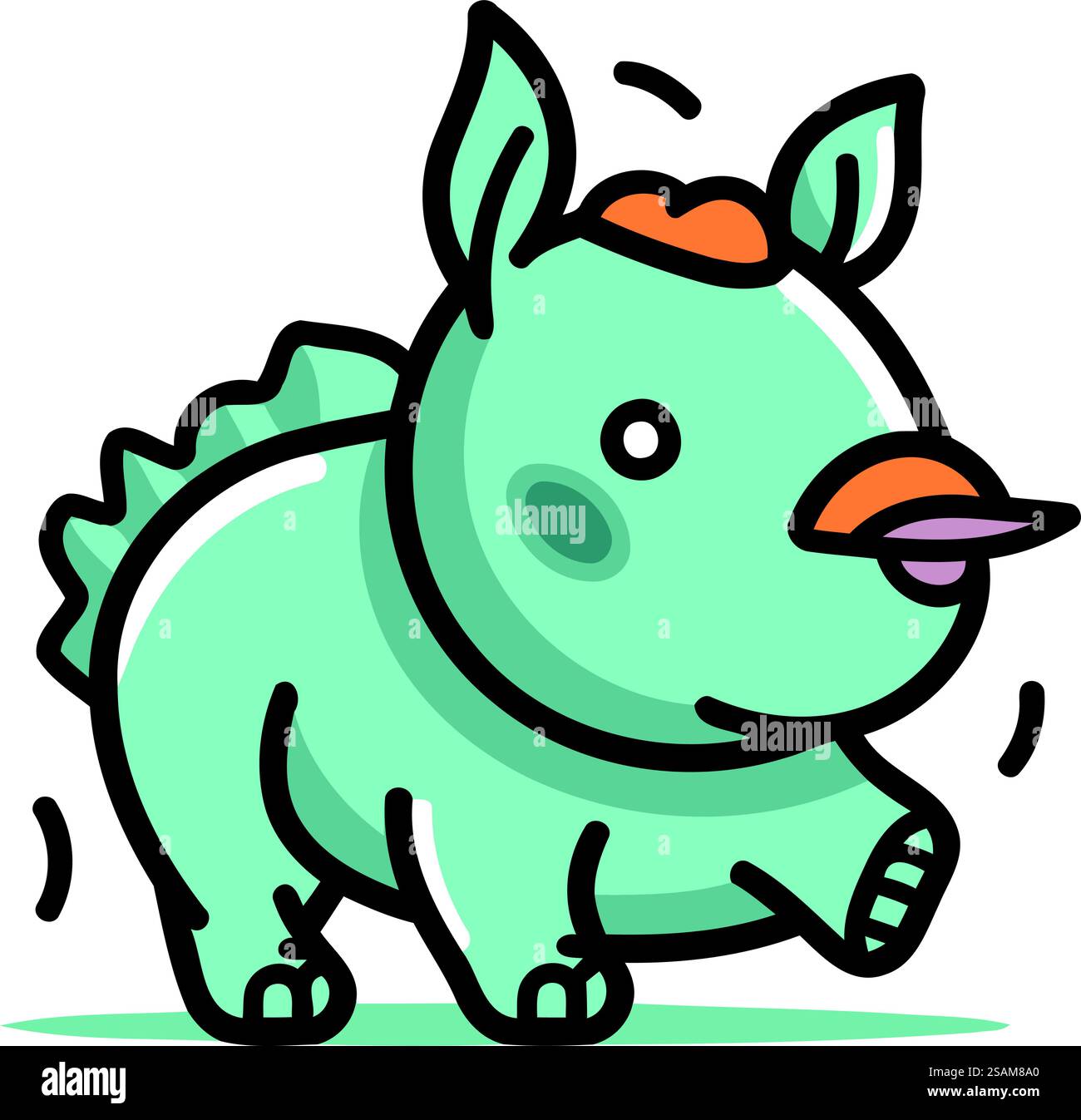 Cartoon illustration funny rhinoceros hi-res stock photography and ...