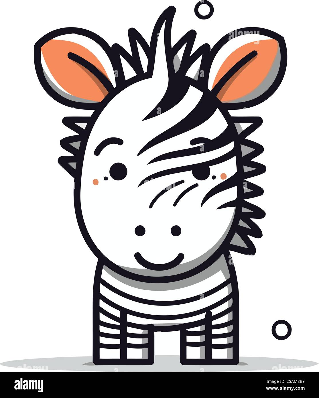 Zebra Cute Cartoon Zebra Character Vector Illustration Stock Vector ...