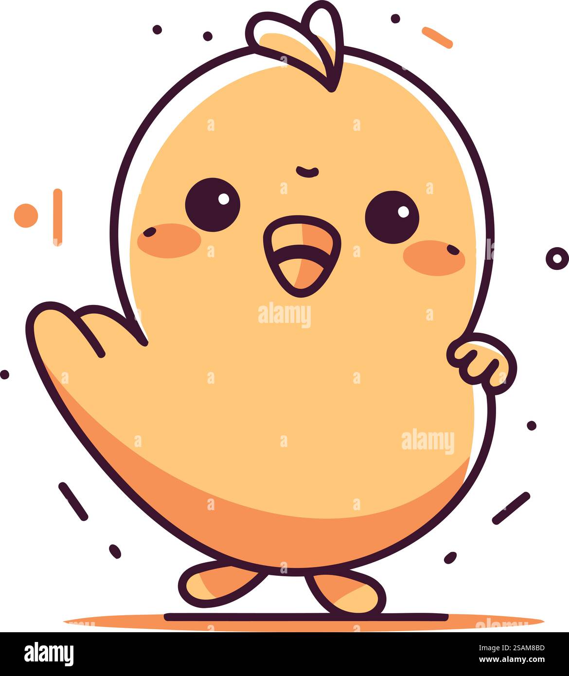 Cute little chicken character. Vector illustration in flat cartoon ...