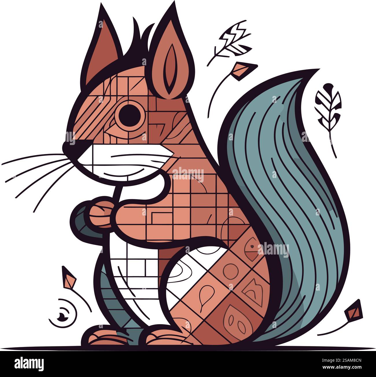 Squirrel. Vector illustration of a squirrel in a cartoon style Stock ...