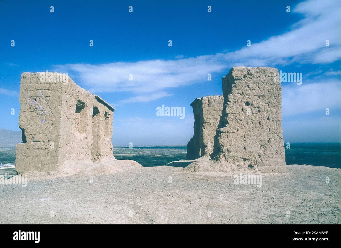 The image is of the Zoroastrian Fire Temple, Atashgah located to the ...