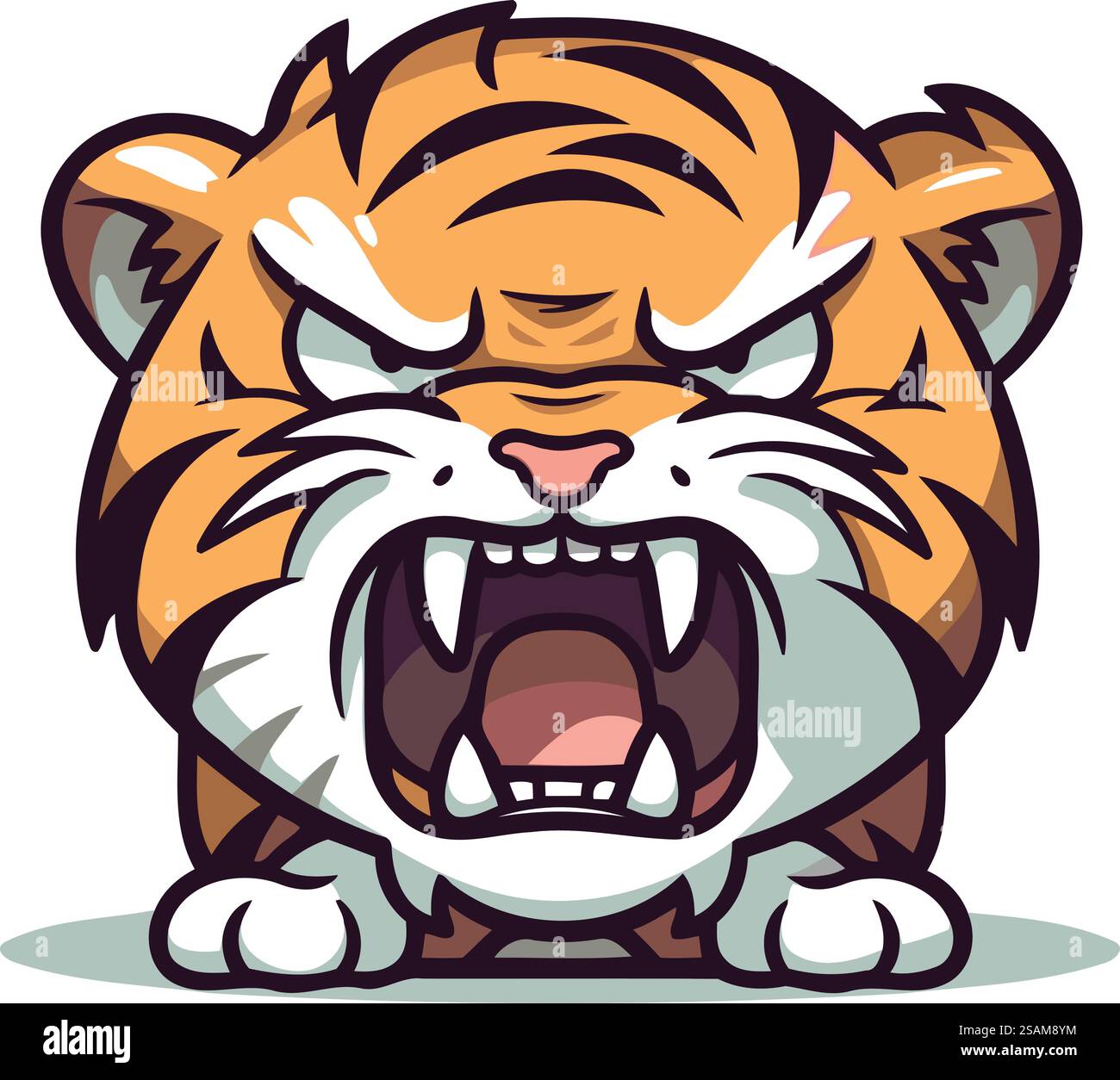 Angry Tiger Cartoon Mascot Character. Vector Illustration Stock Vector ...