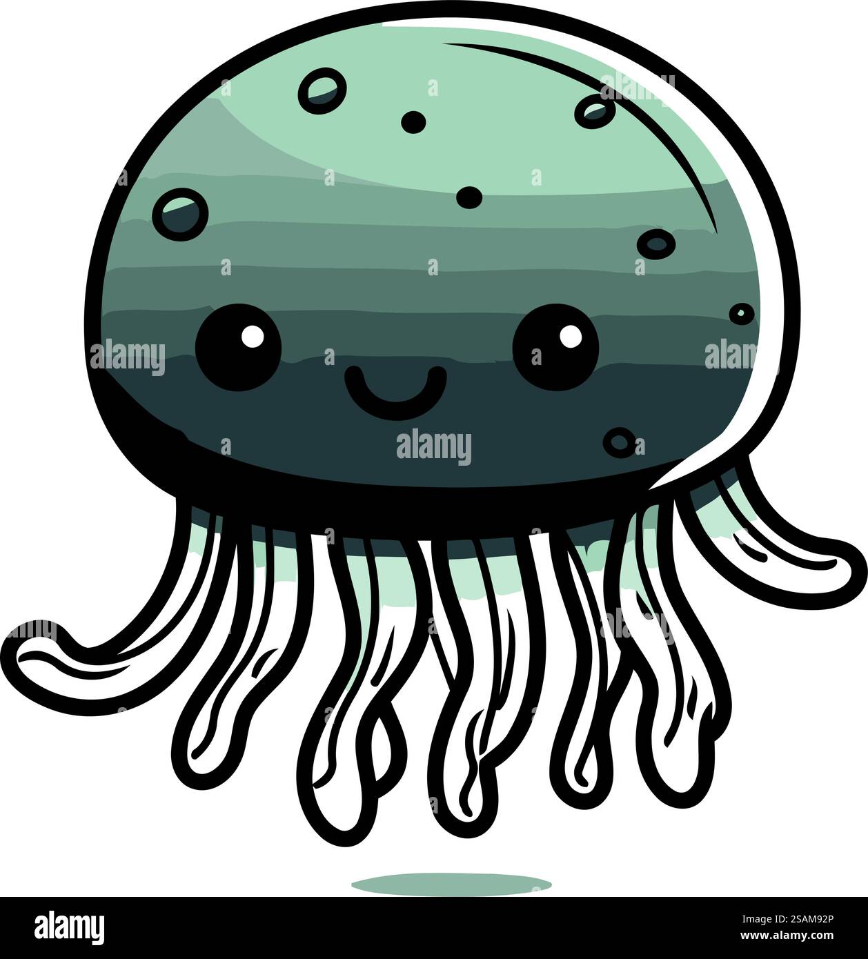 Cute Jellyfish Cartoon Mascot Character Vector Illustration Stock ...