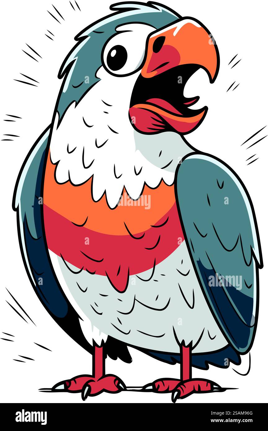 Cartoon eagle. Vector illustration. Isolated on white background Stock ...