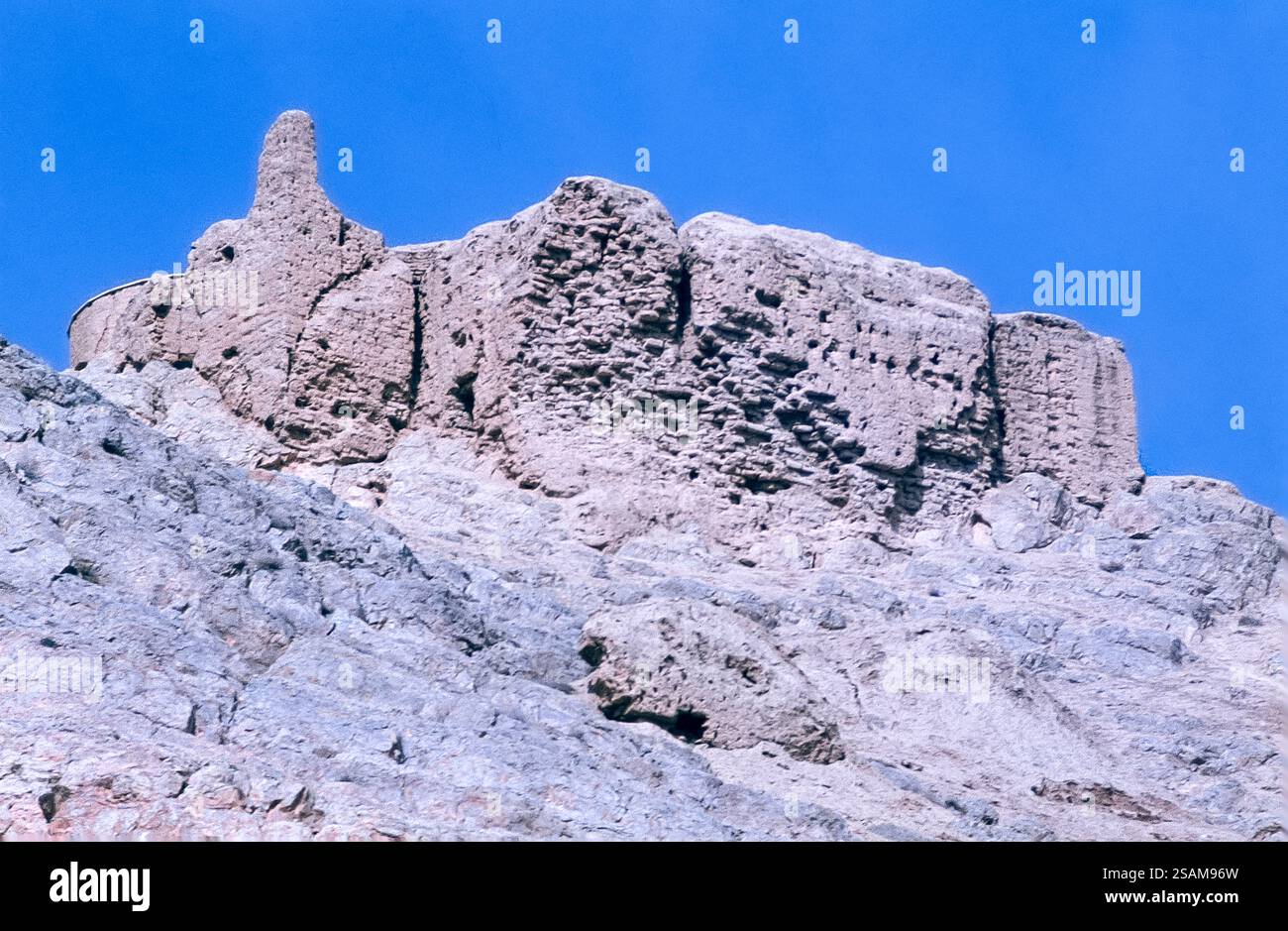 The image is of the Zoroastrian Fire Temple, Atashgah located to the ...