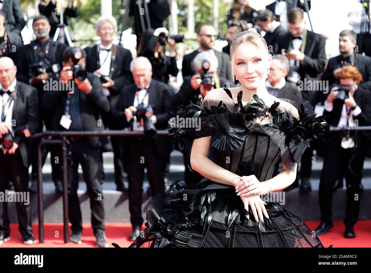 Actress and model Polina Pushkareva on the red carpet of the Cannes Film Festival 2024 Stock ...