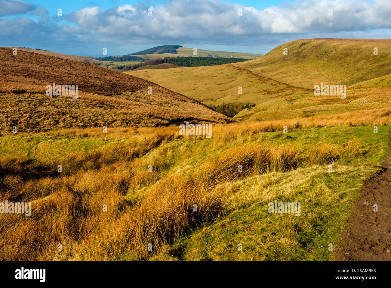 View towards Macclesfield Forest from Axe Edge moors in the Peak ...