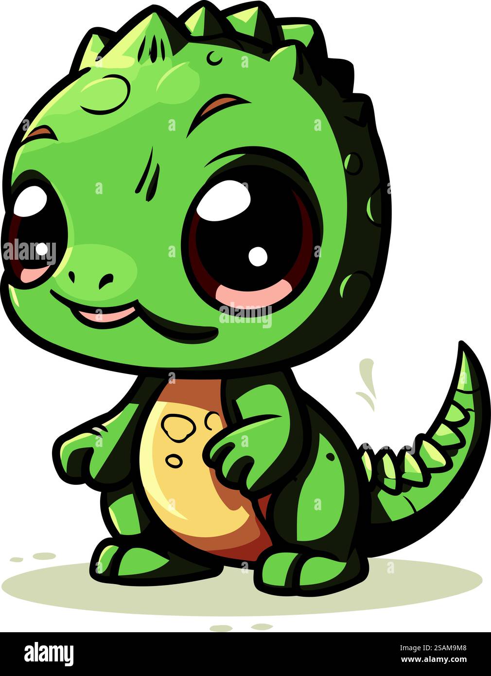 Cute cartoon baby crocodile. Vector illustration isolated on white ...