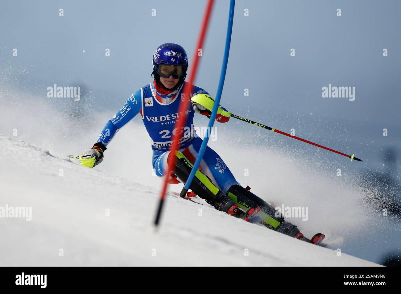 France's Clarisse Breche speeds down the course during a women's World ...
