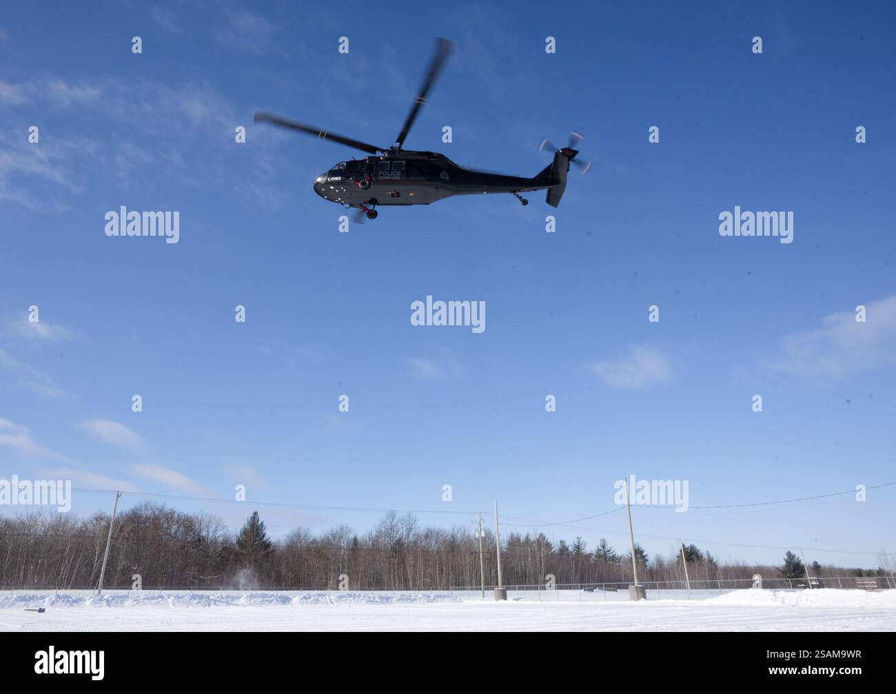 St Antoine Abbe, Canada. 29th Jan, 2025. A new Black Hawk helicopter ...
