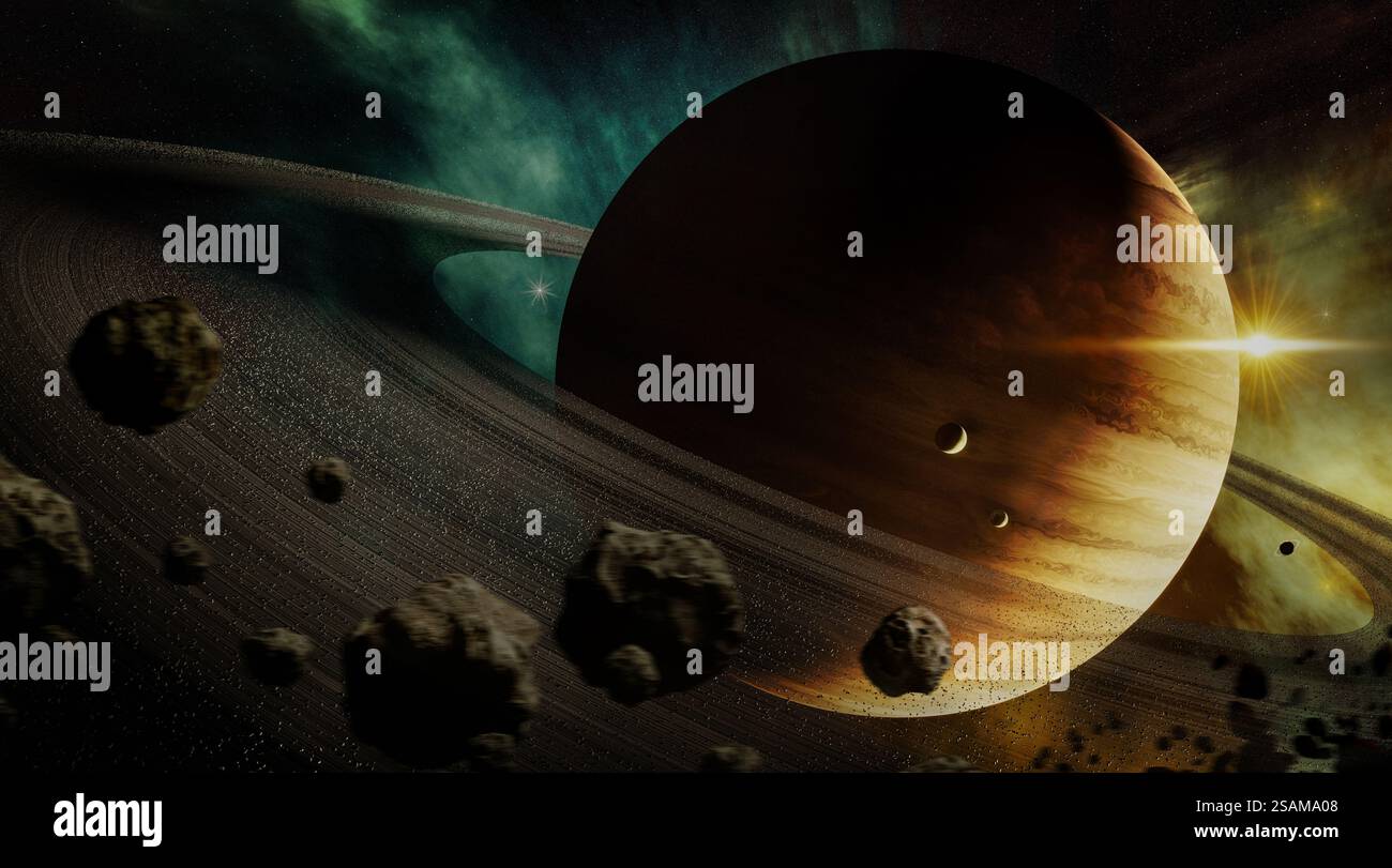 3D Render,gas giant planet in deep space Stock Photo - Alamy