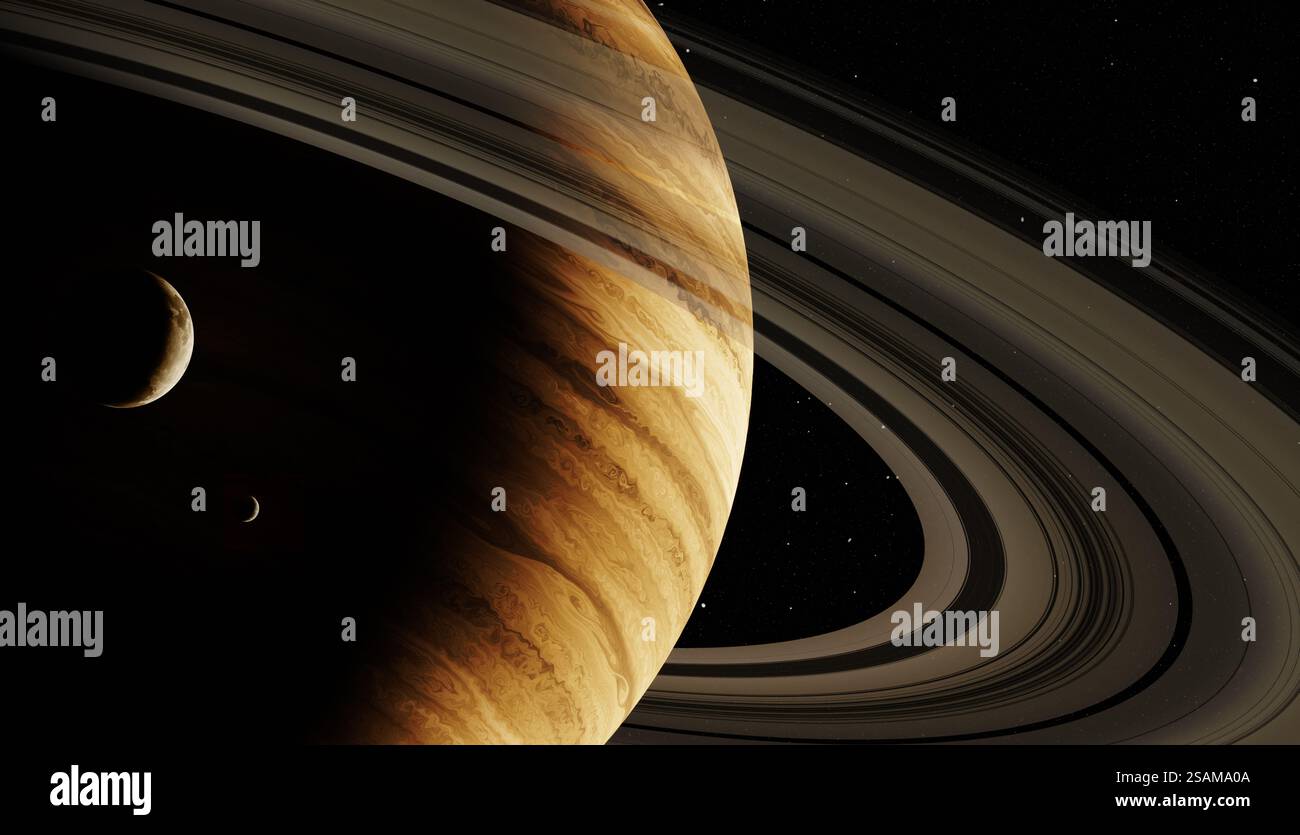 3D Render, Gas giant planet in deep space Stock Photo - Alamy
