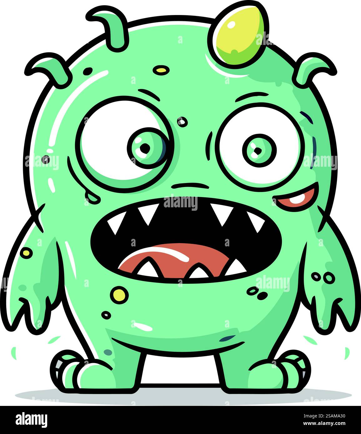 Cartoon monster character. Vector illustration of a funny monster ...
