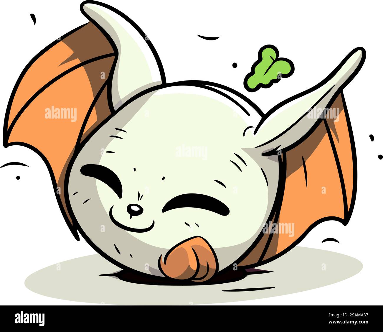 Cute cartoon bat sleeping. Vector illustration isolated on white ...