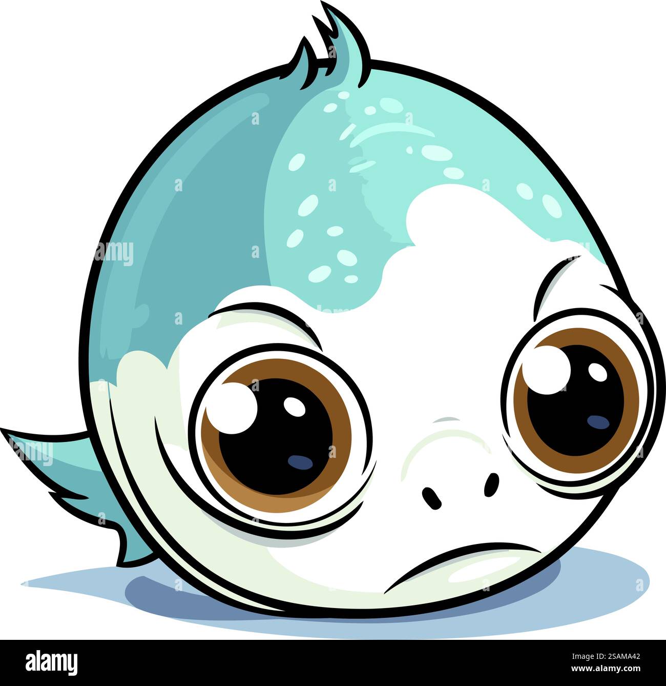 Cute baby fish isolated on a white background. Vector illustration ...