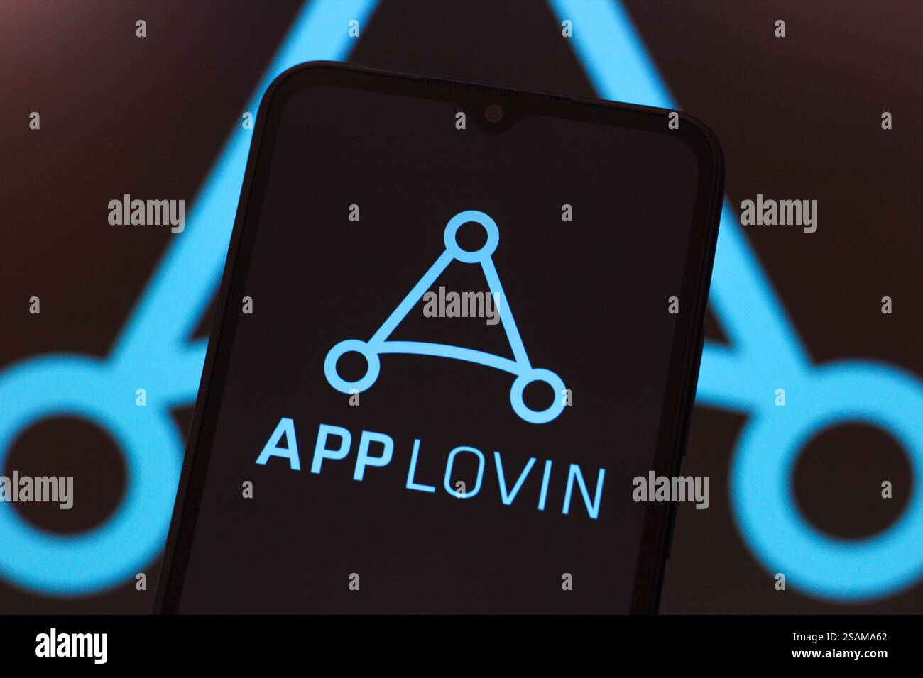 In this photo illustration, the Applovin Corporation logo is seen ...