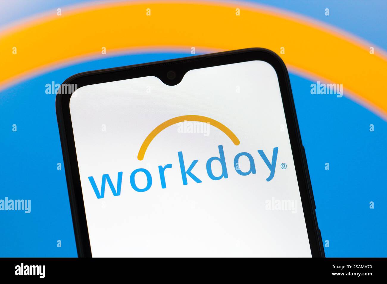In this photo illustration, the Workday, Inc. logo is seen displayed on ...