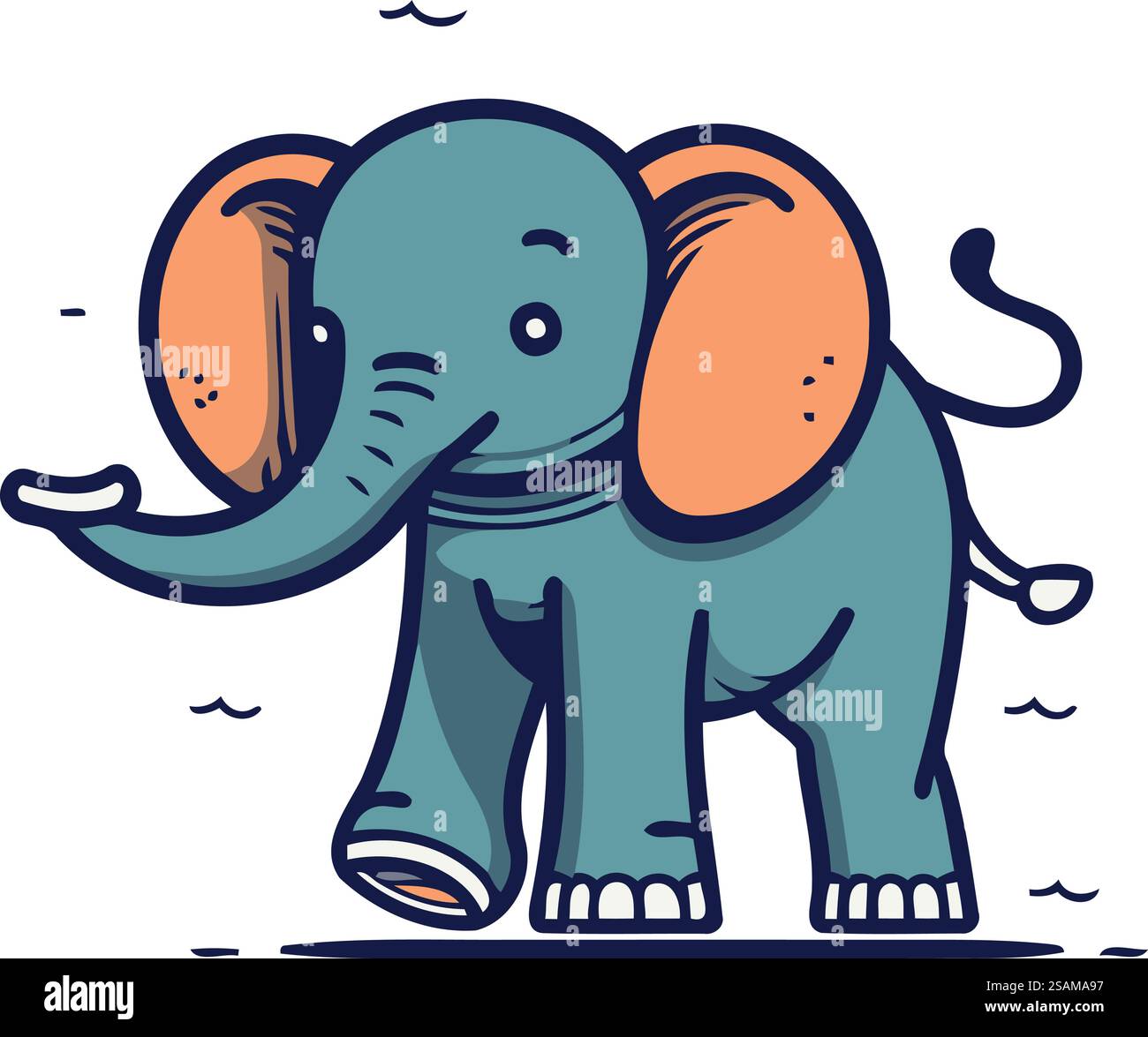 Cute hand drawn elephant vector illustration. Cute cartoon elephant ...