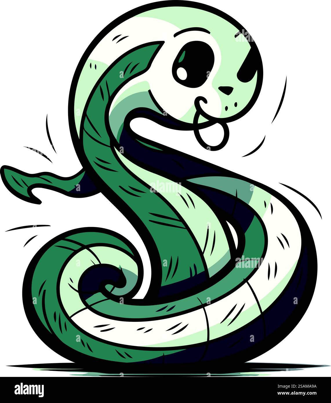 Cartoon snake. Vector illustration. Isolated on white background Stock ...