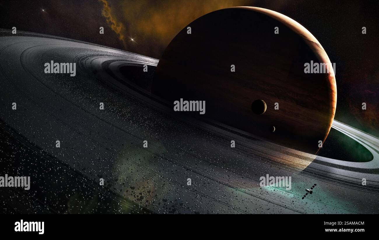 3D Render, gas giant planet in deep space Stock Photo - Alamy