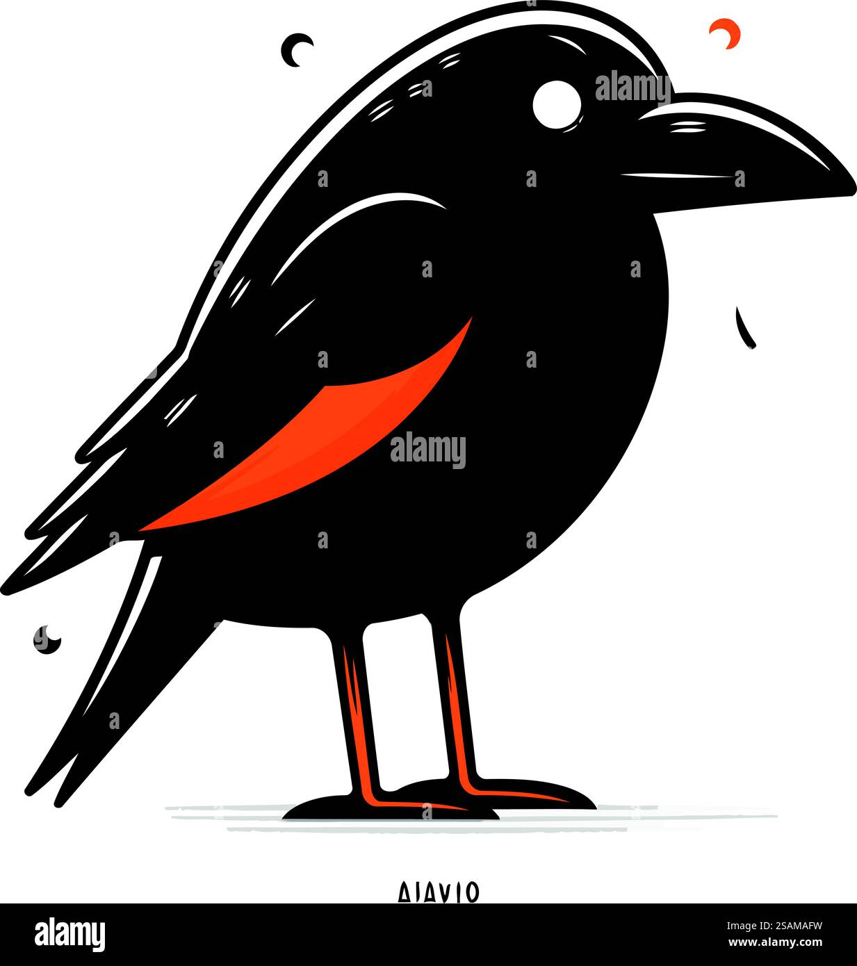 Crow. Vector illustration. Hand drawn doodle style Stock Vector Image ...