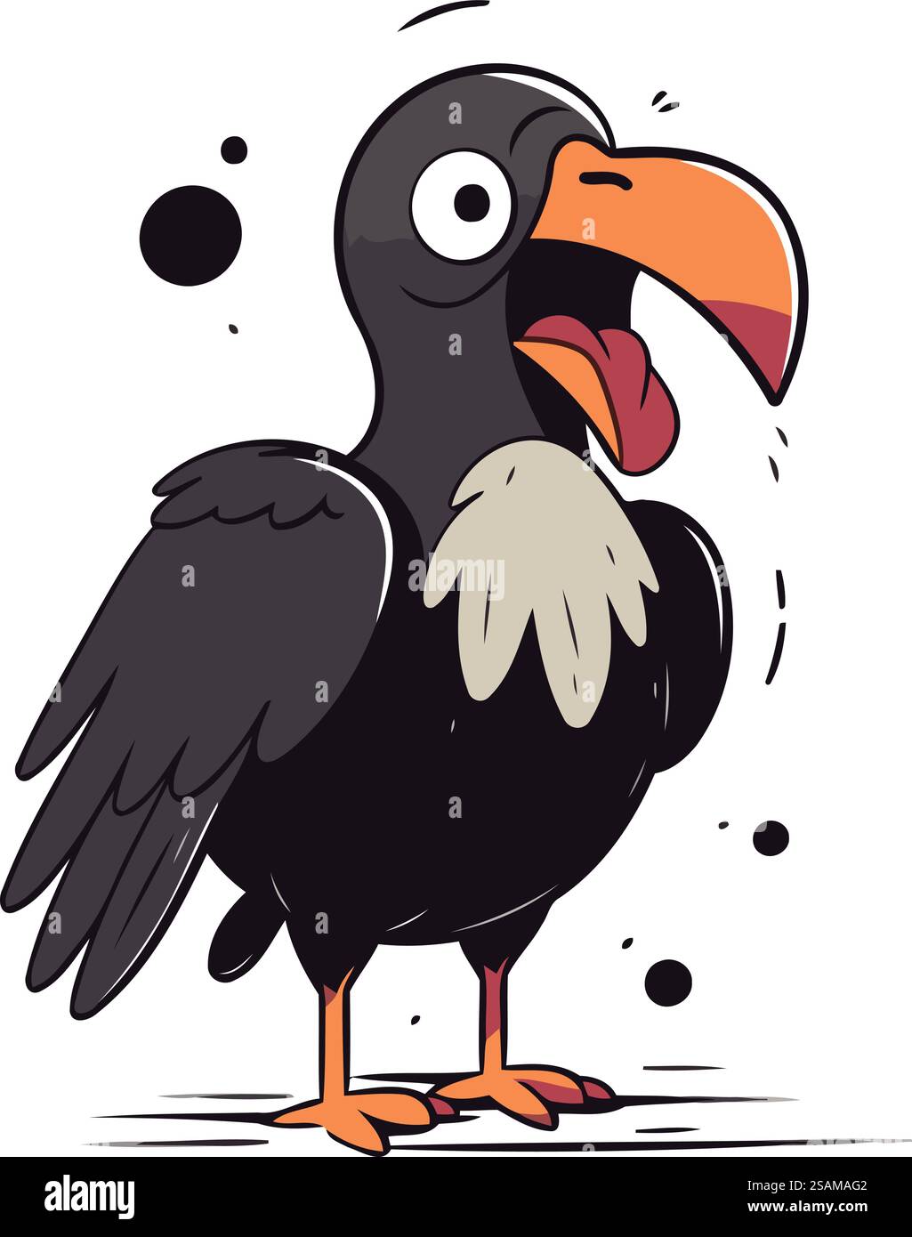 Cartoon crow. Vector illustration. Isolated on white background Stock ...