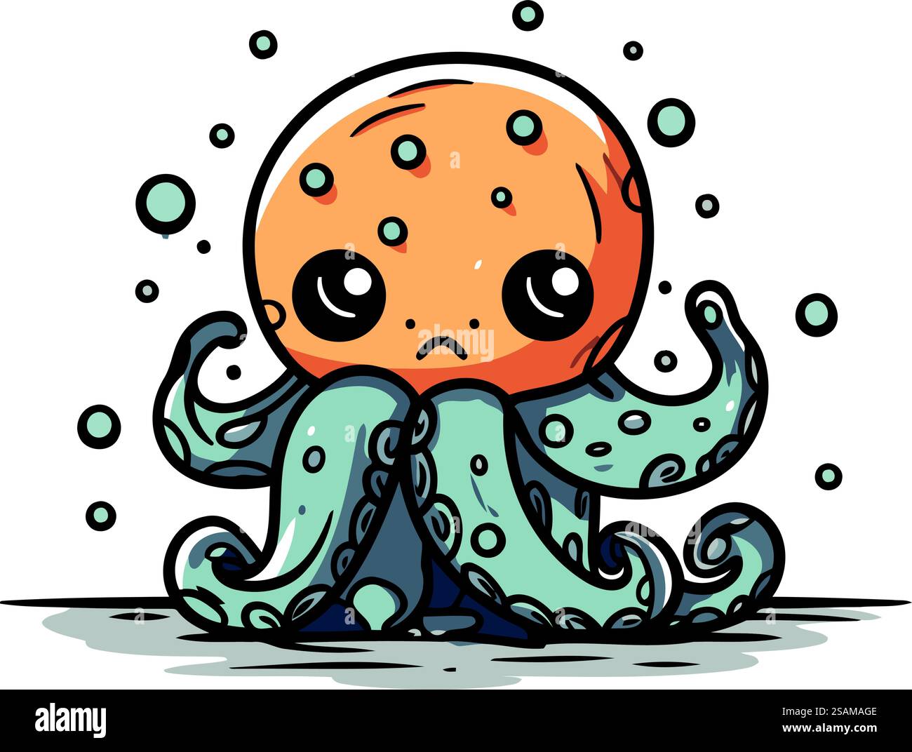 Cute octopus cartoon character. Vector illustration on white background ...