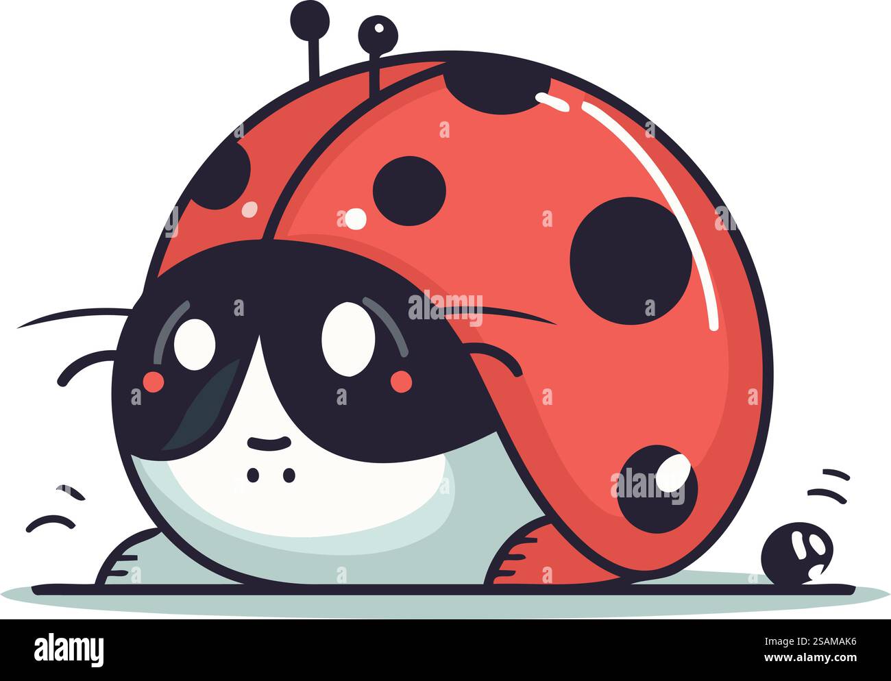 Cute ladybug cartoon vector illustration. Isolated on white background ...