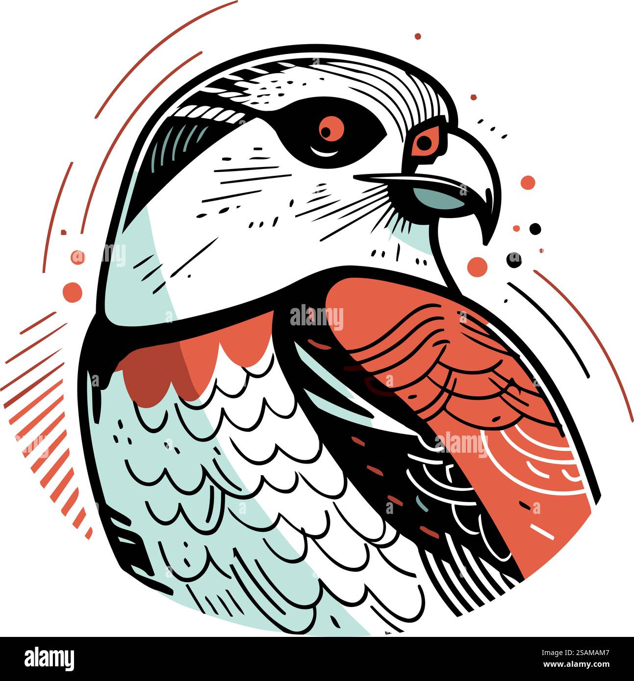 Illustration of a falcon head isolated on a white background Stock ...