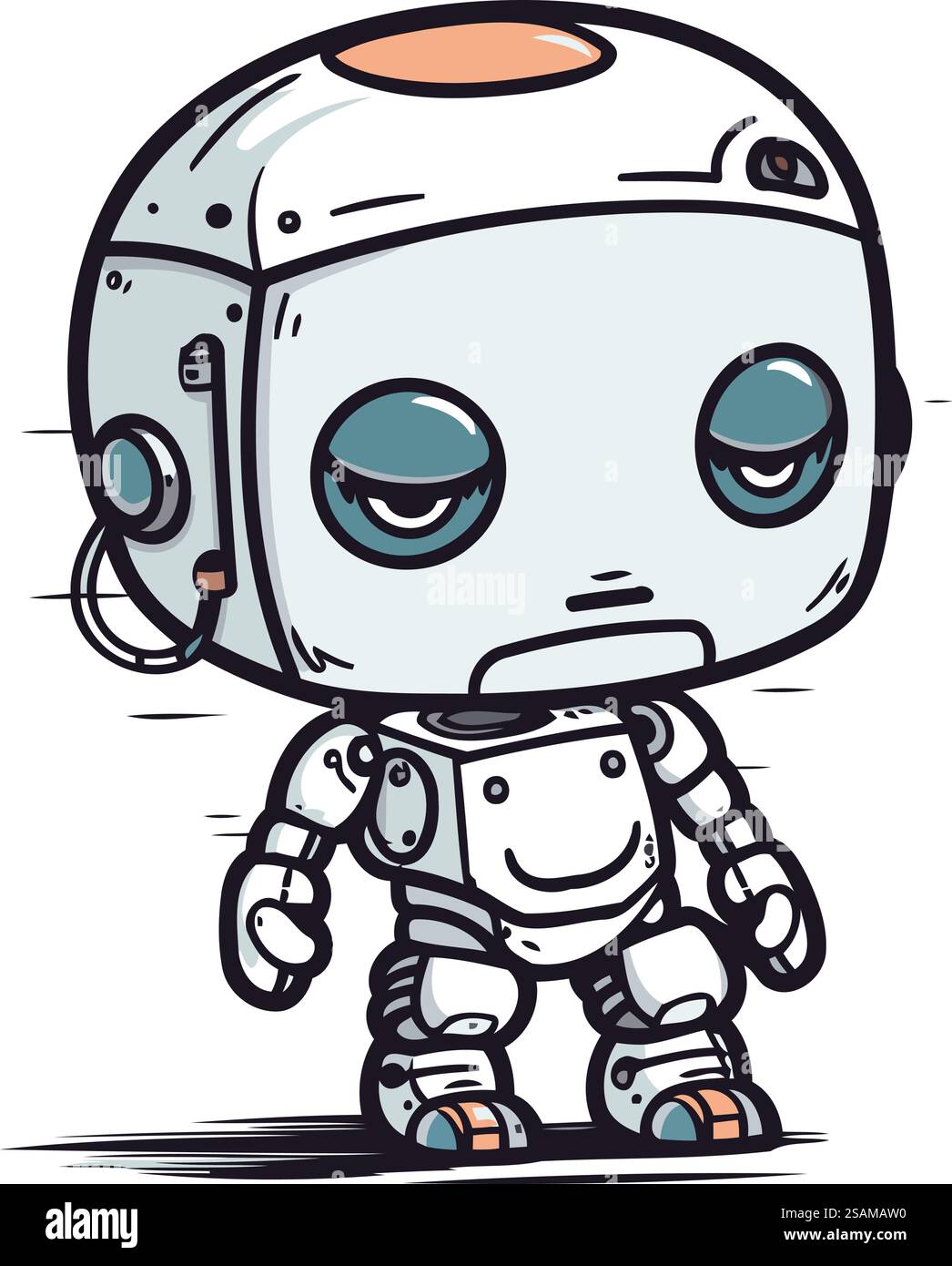 Cute cartoon robot. Vector illustration of a cute little robot Stock ...