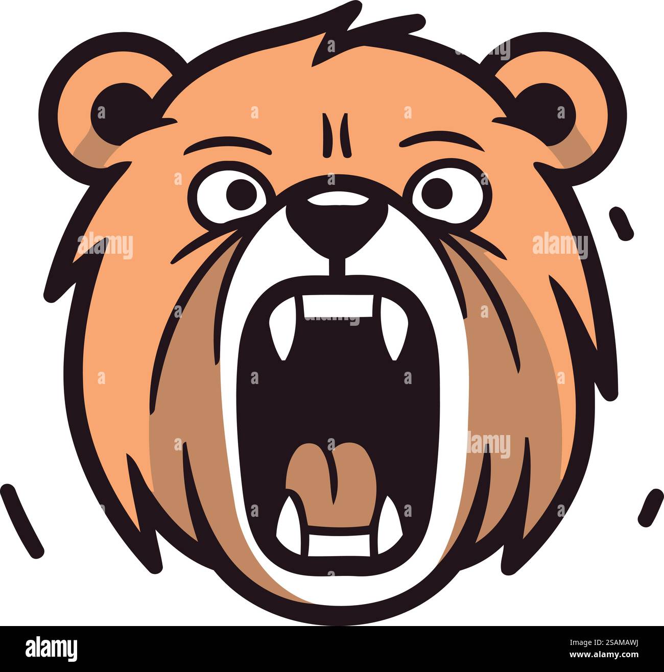 Angry bear head mascot isolated on white background. Vector illustration Stock Vector Image ...