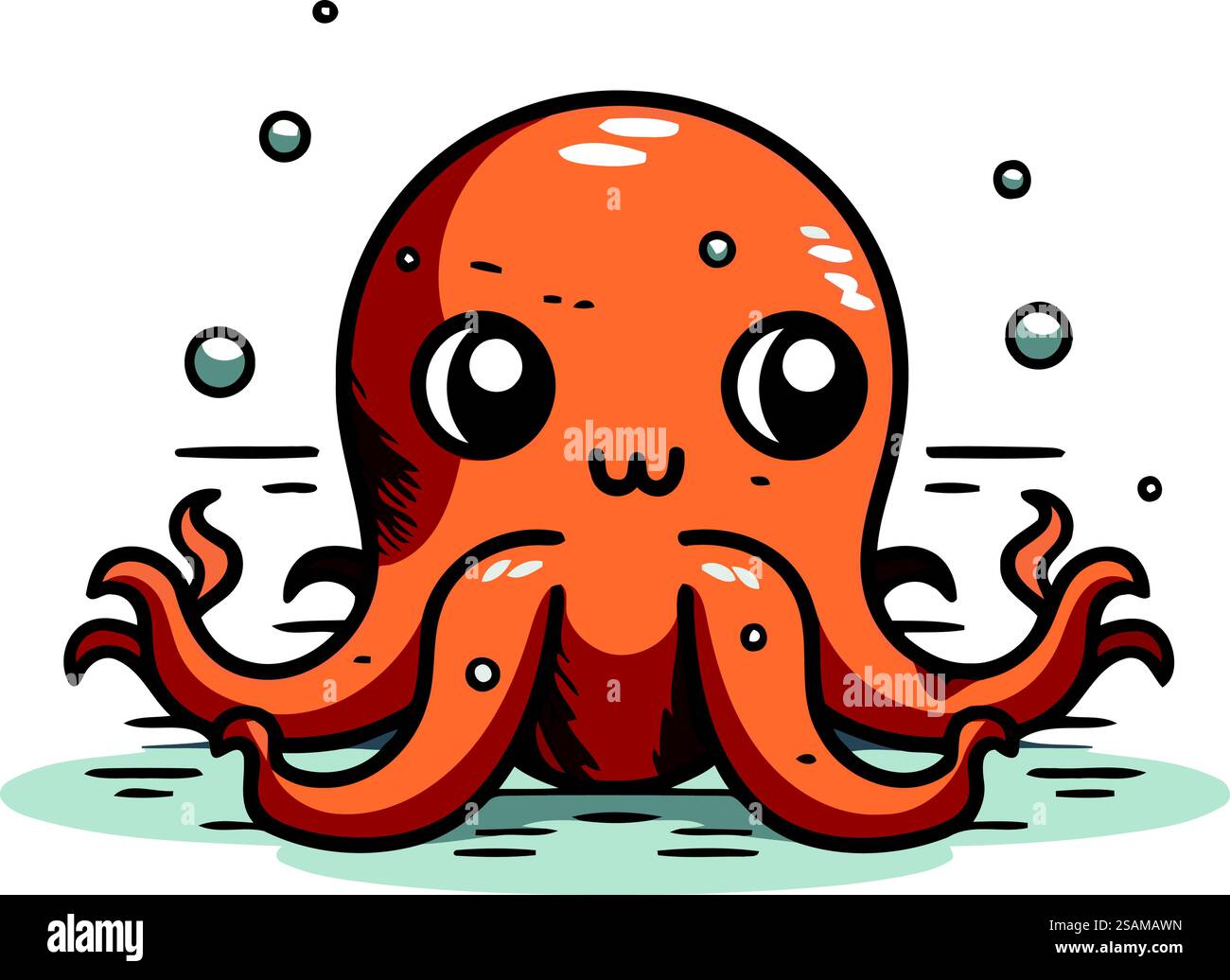 Cute cartoon octopus. Vector illustration isolated on white background ...