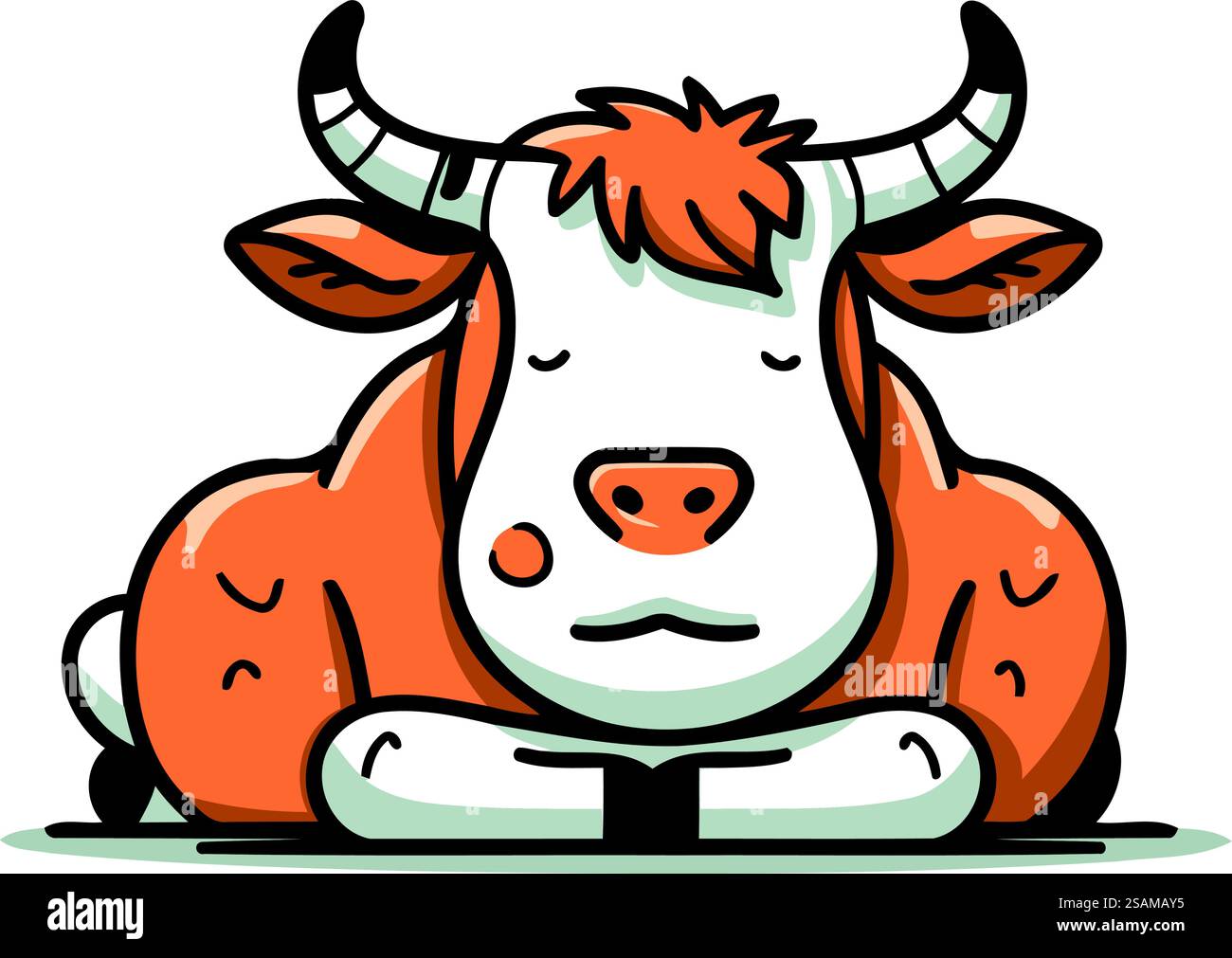 Cute cartoon cow. Vector illustration of a cow. Farm animal Stock ...