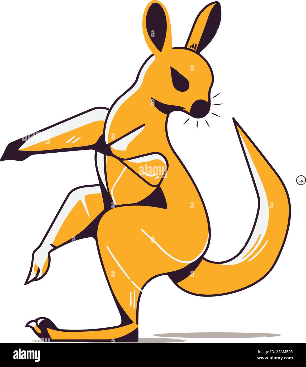 Kangaroo cartoon character. Vector illustration isolated on white ...