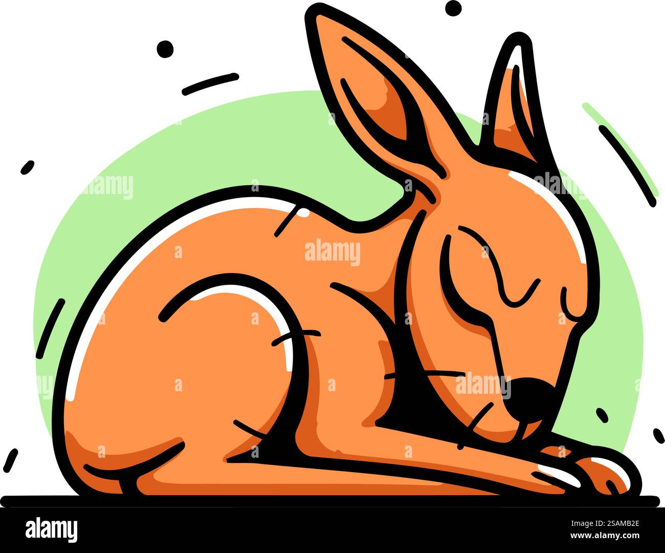 Cute cartoon kangaroo lying on the ground. Vector illustration Stock Vector Image & Art - Alamy
