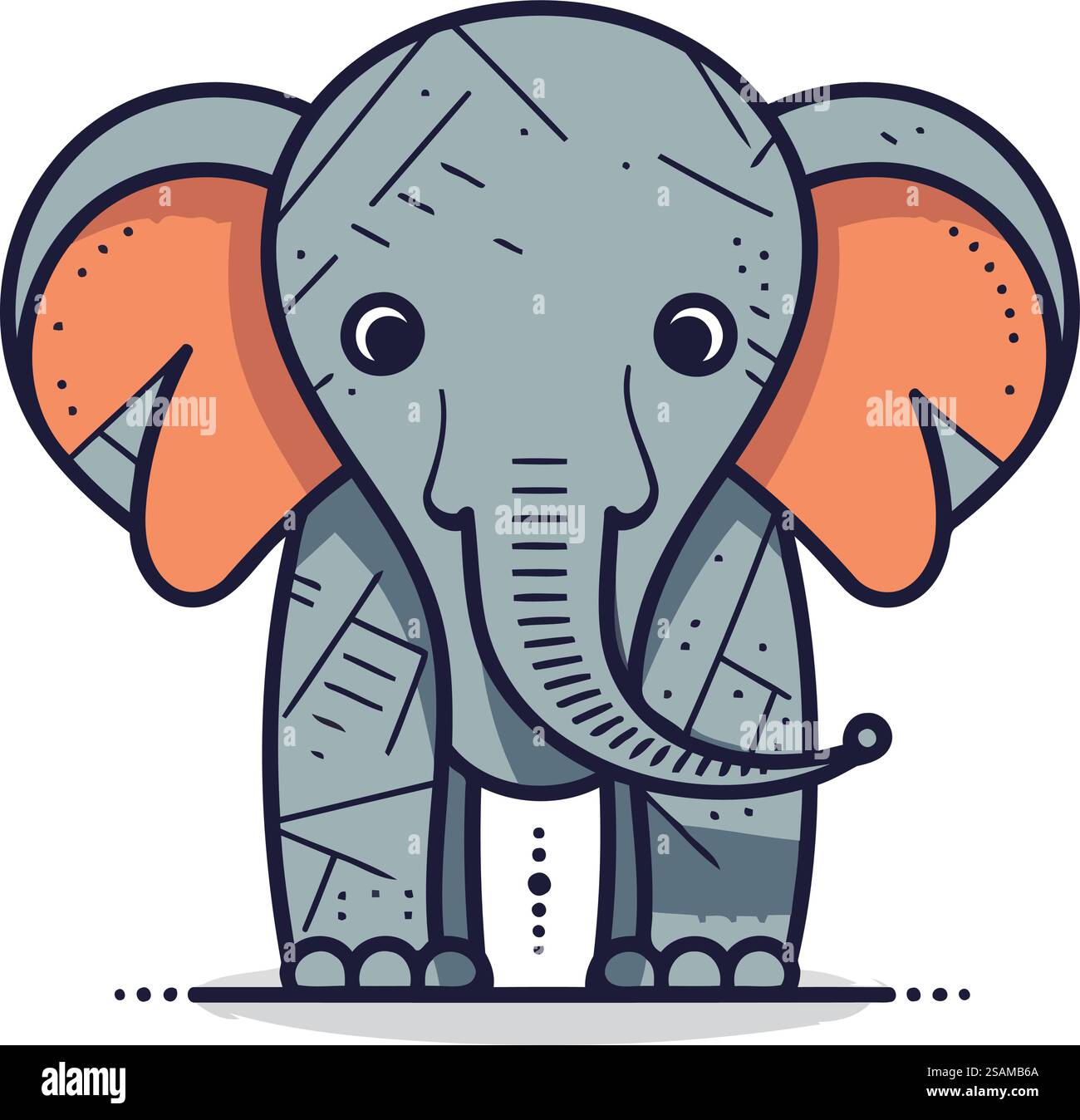 Cute cartoon elephant character. Vector illustration in a flat style ...