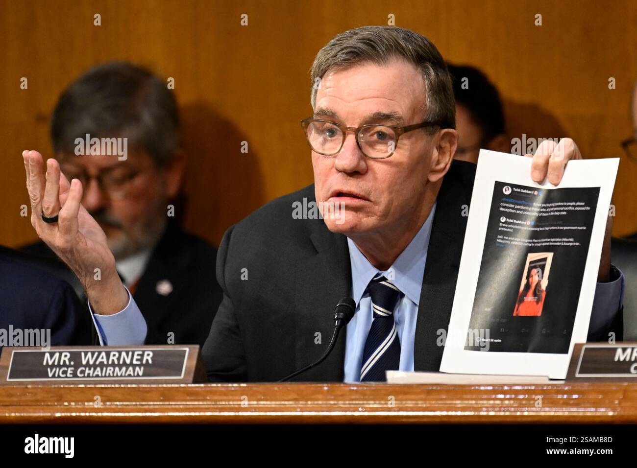 Vice Chairman Sen. Mark Warner, D-Va., questions Former Rep. Tulsi ...